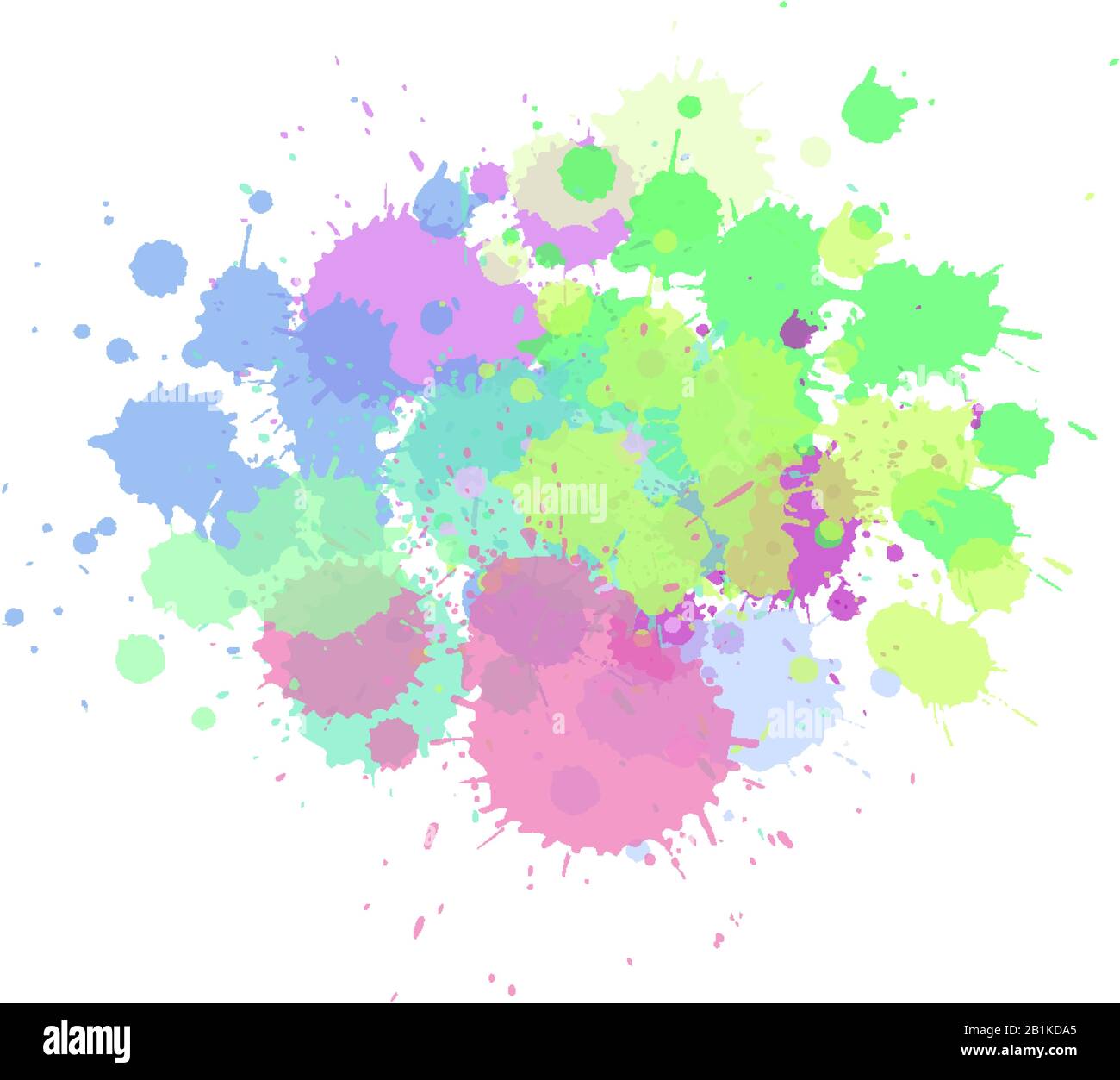 Watercolor splash in mixed colors on white background illustration ...