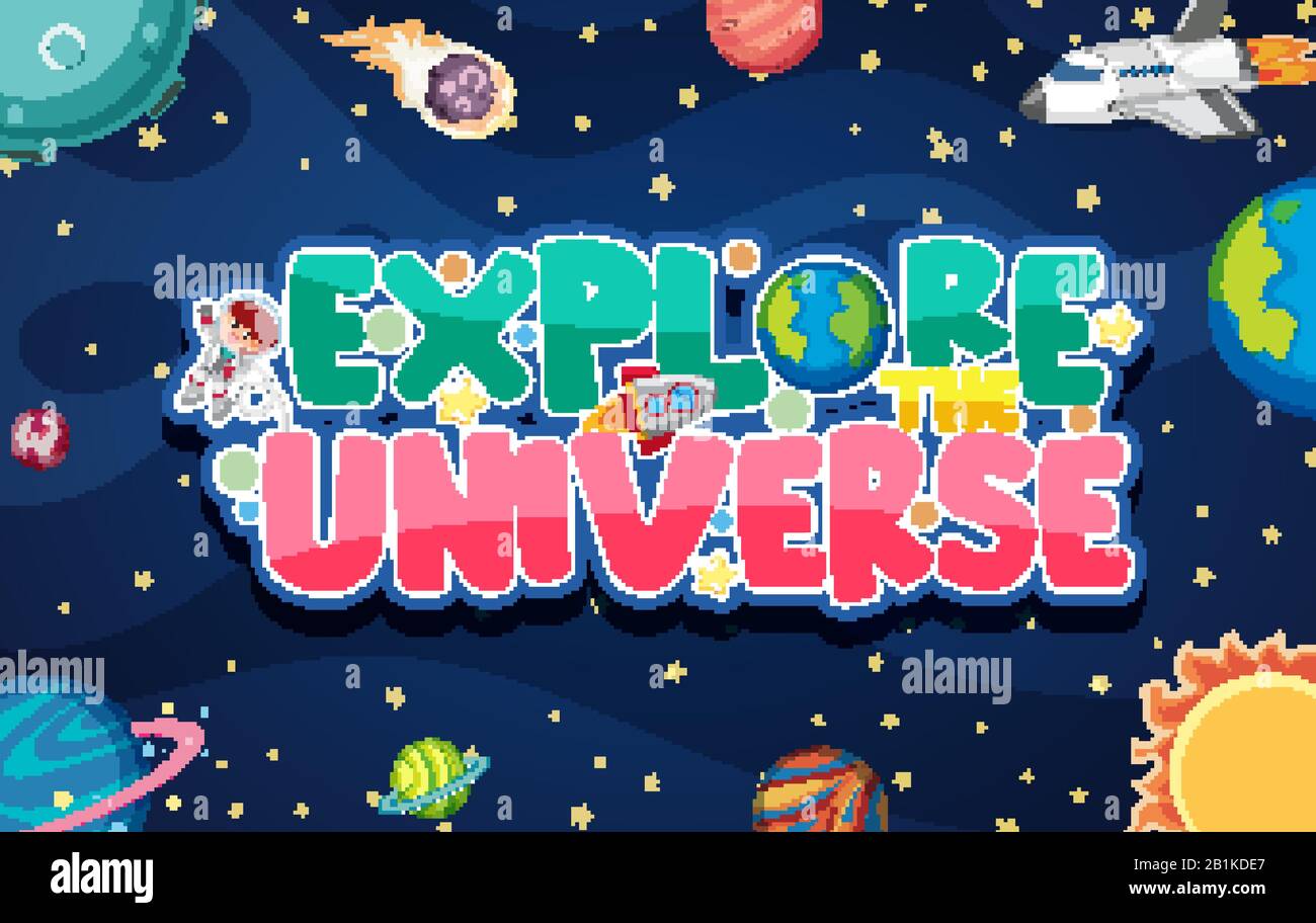 Poster design with many planets in universe background illustration ...