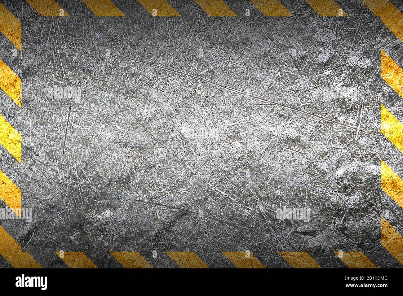 warning sign banner. yellow and black on metal plate. background and ...