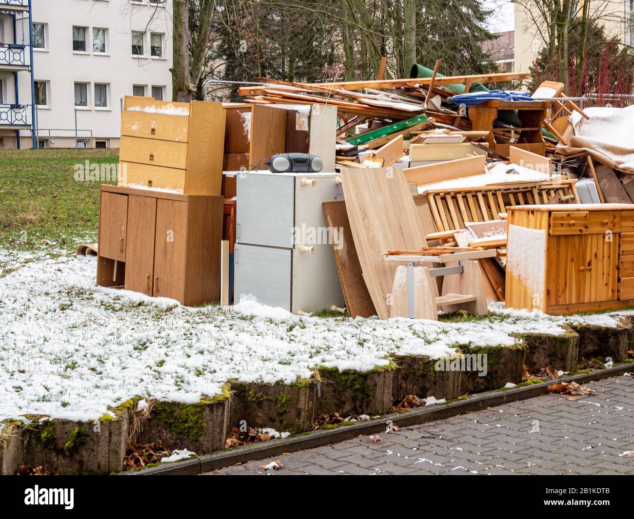 Wooden bulky waste hi-res stock photography and images - Alamy