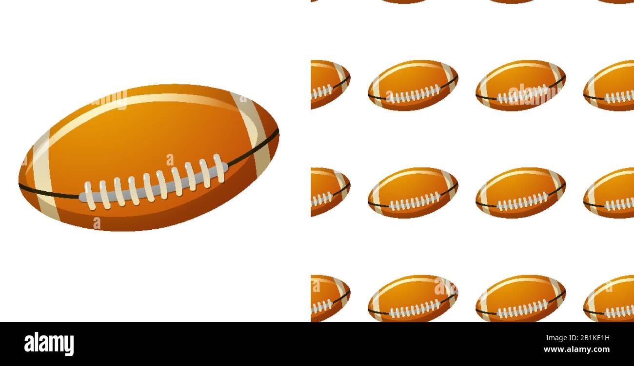 Seamless background design with rugby ball illustration Stock Vector ...