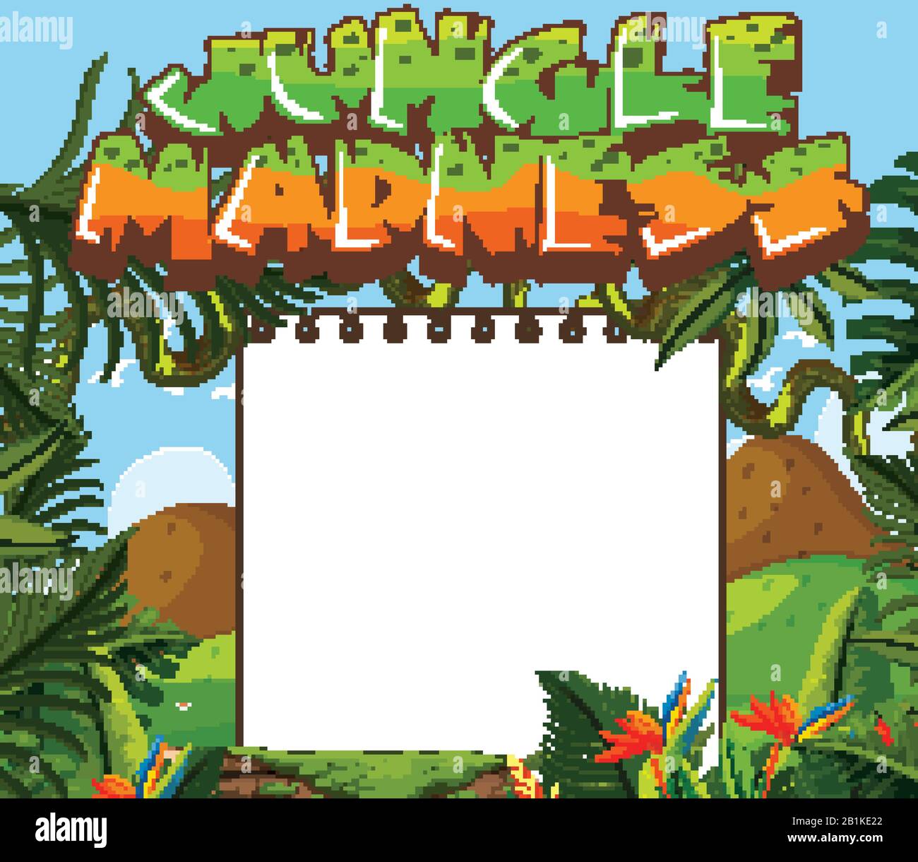 Background template design with green trees in the forest illustration ...