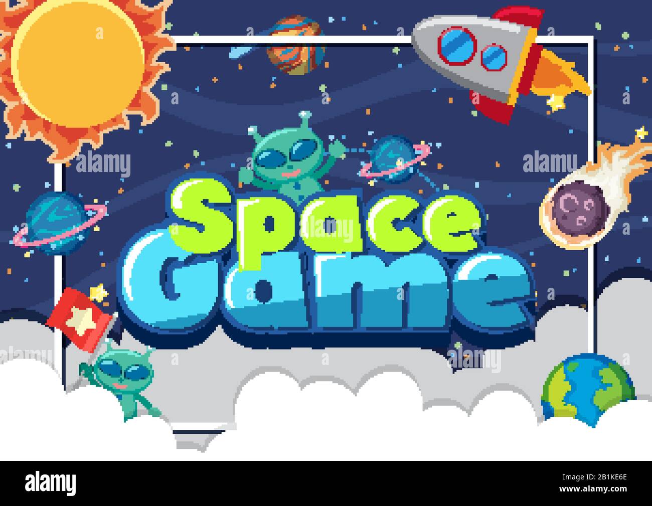 Poster design with aliens and many planets in background illustration ...
