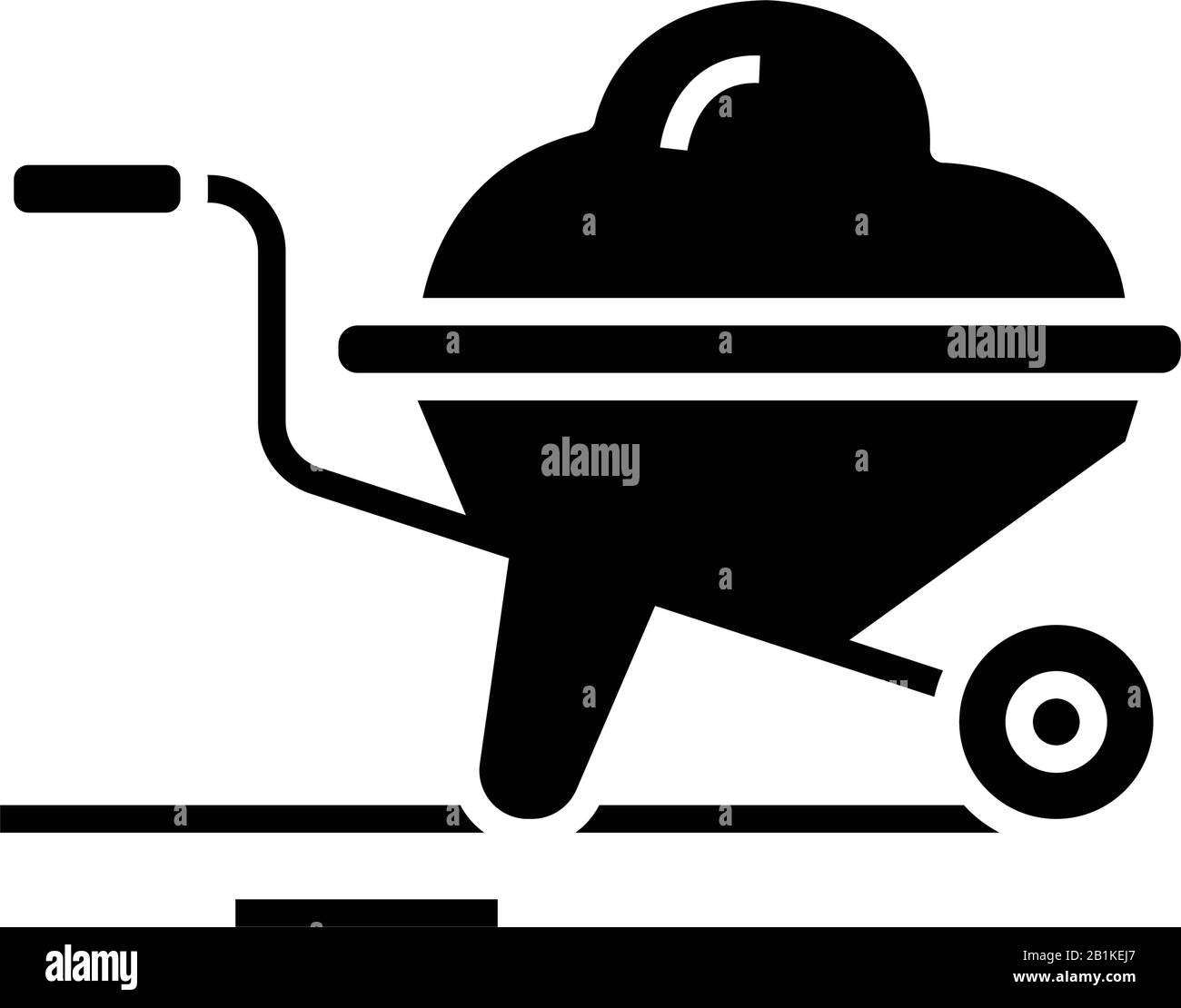 Building cart black icon, concept illustration, vector flat symbol ...