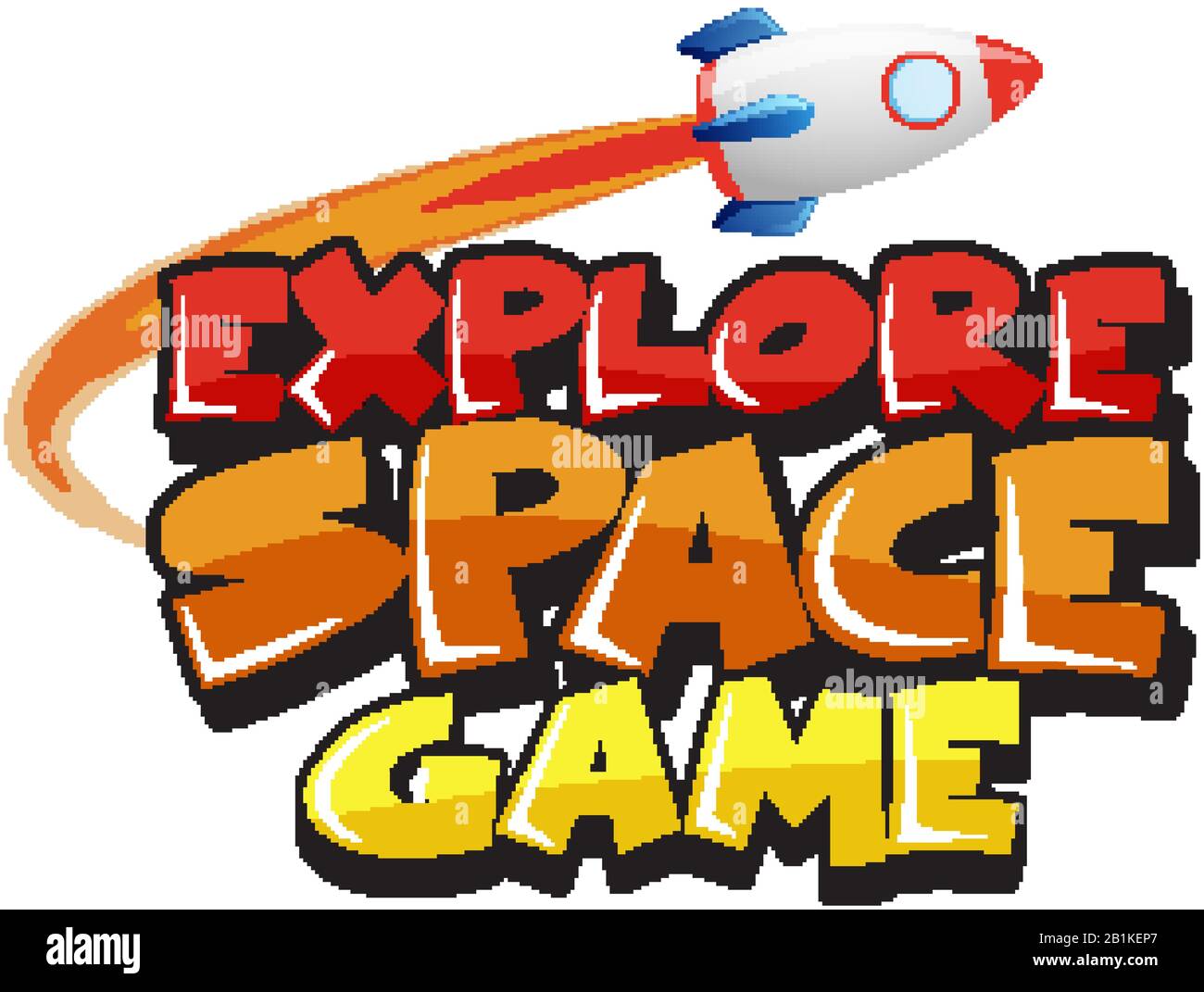 Sticker template for word explore space game illustration Stock Vector ...