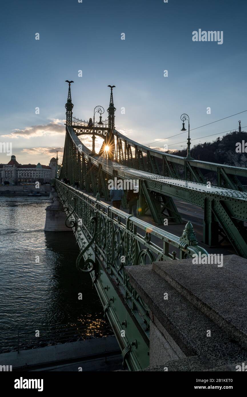 freedom bridge in Budapest over Danube Stock Photo - Alamy