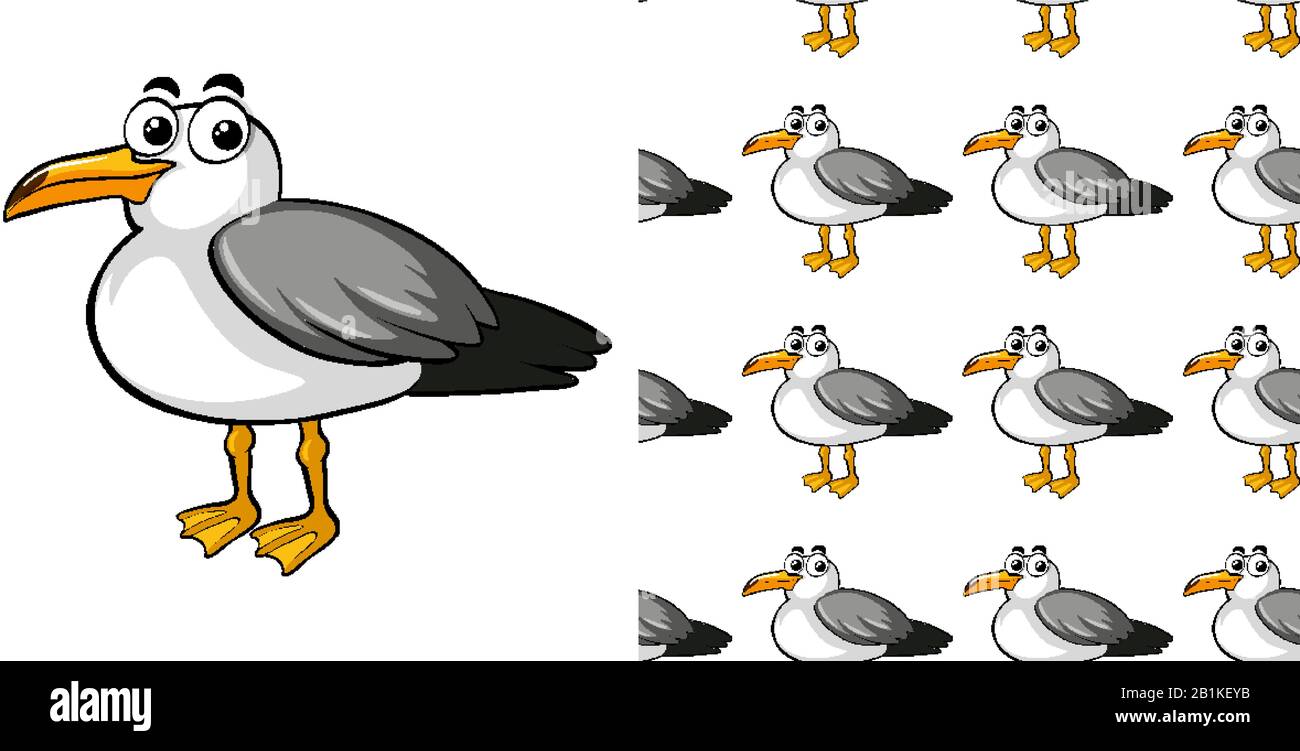 Seamless background design with cute dove illustration Stock Vector ...