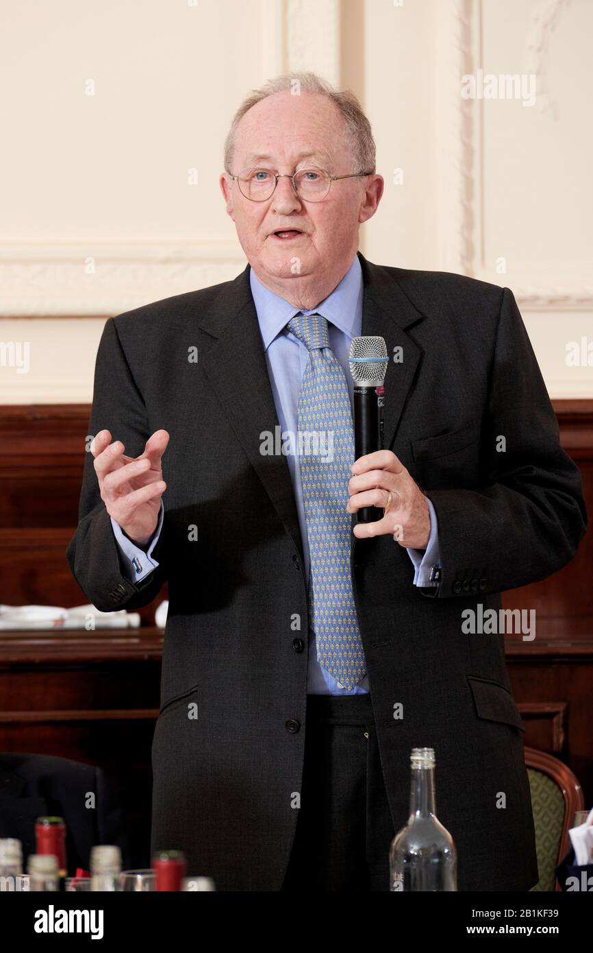 Lord Christopher Tugendhat at The Oldie Literary Lunch; 25/02/20 Stock ...
