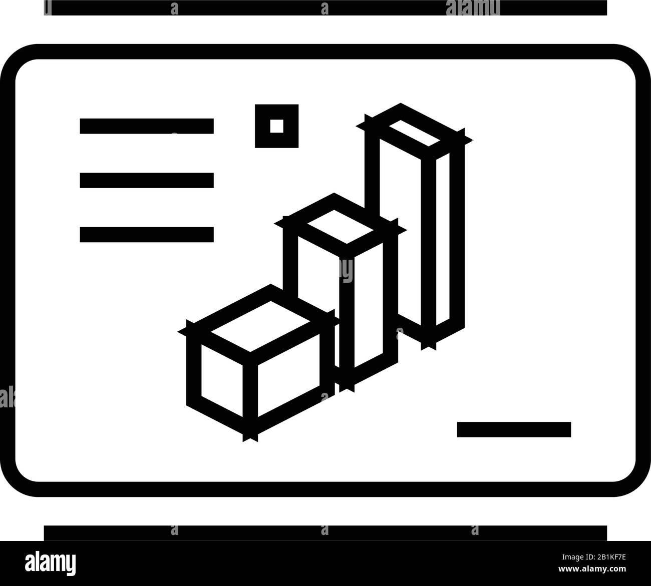 Increasing data line icon, concept sign, outline vector illustration ...