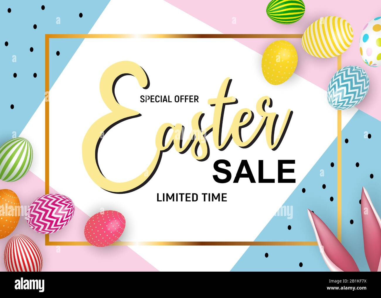 Abstract Easter Sale Template Background Vector Illustration Stock ...
