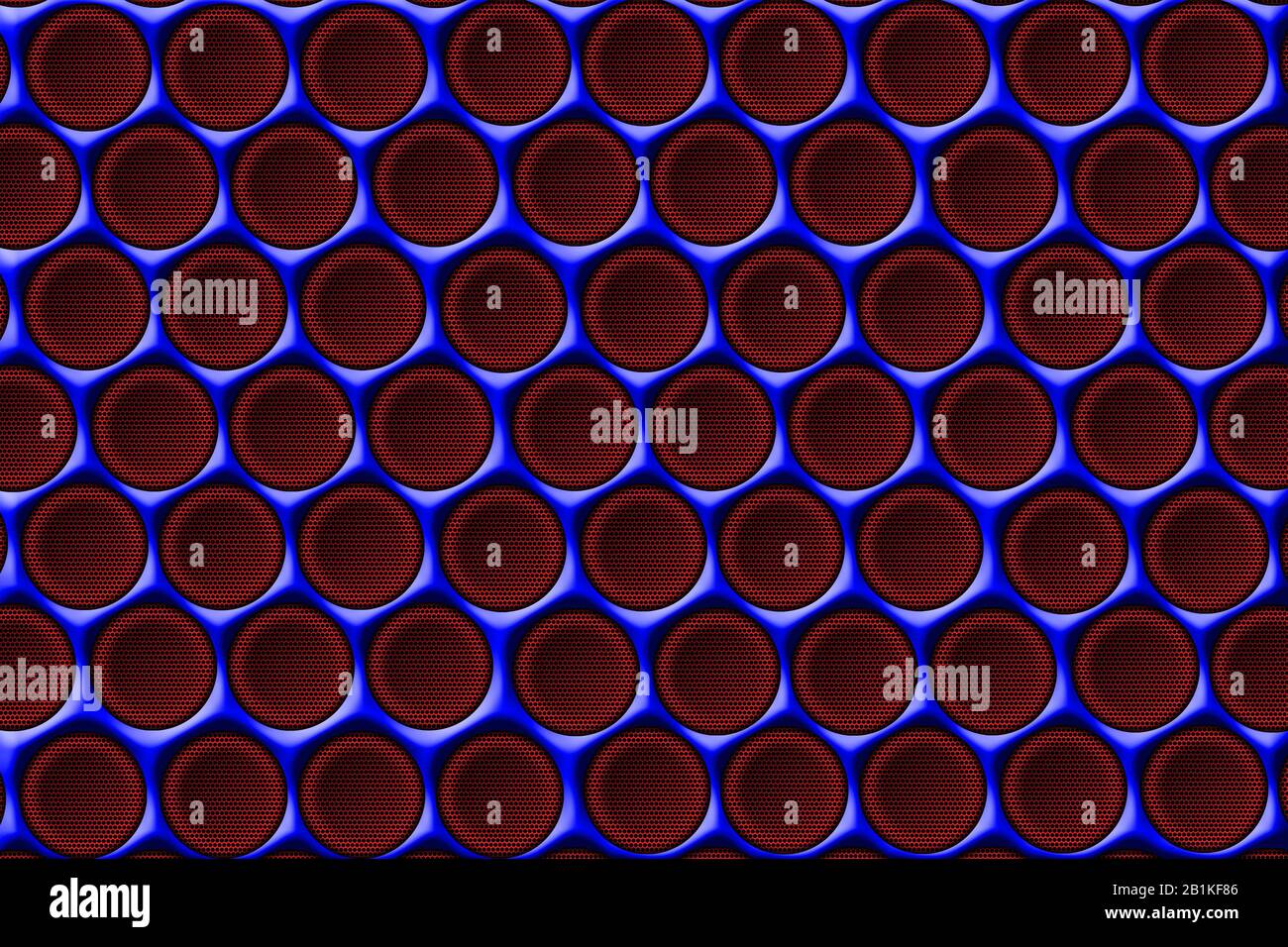 red and blue cell metal background and texture. 3d illustration design ...