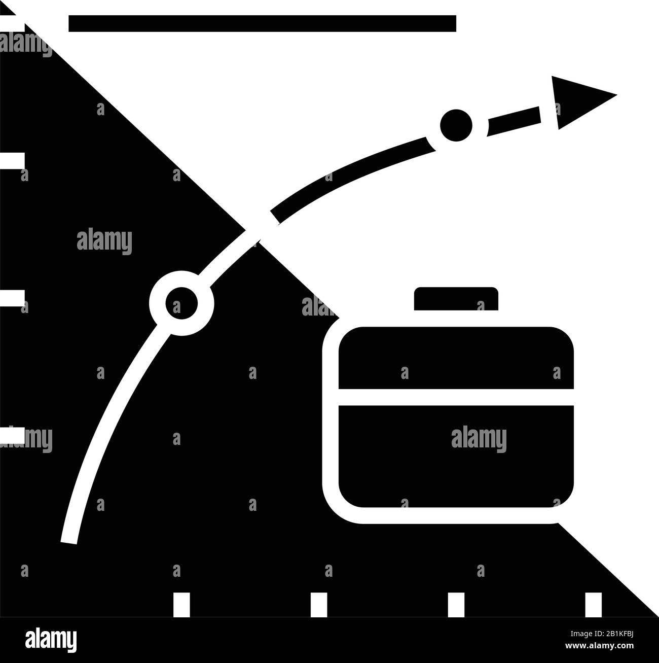 Business rising black icon, concept illustration, vector flat symbol ...