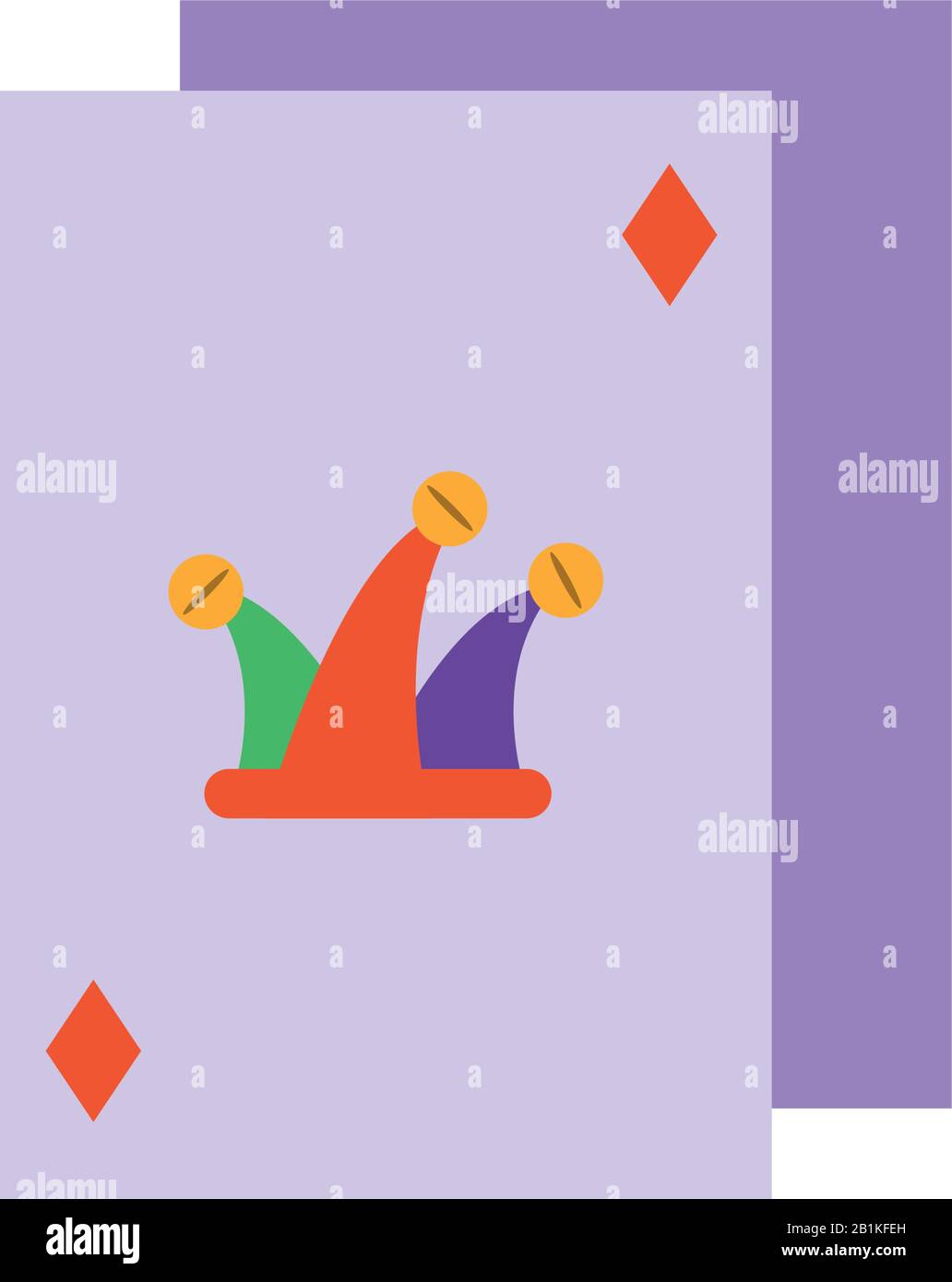 jester poker card over white background, flat style icon, vector ...