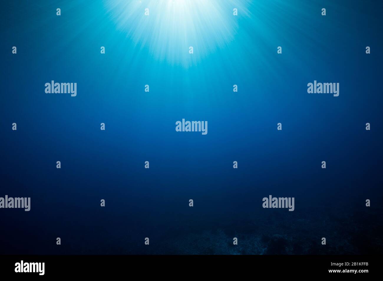 Sun Rays in Blue Ocean, Fakarava, Tuamotu Archipel, French Polynesia ...