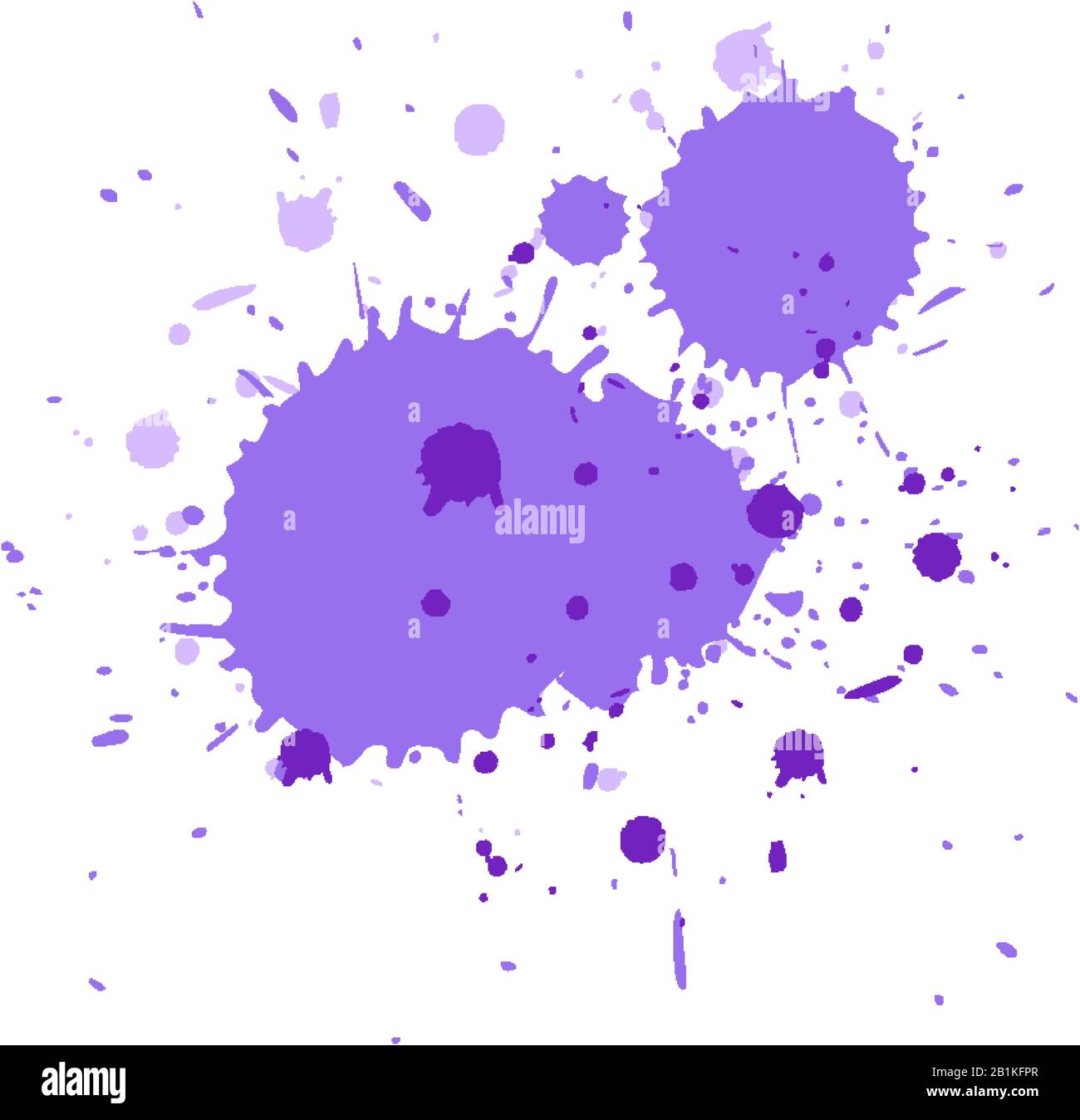 Watercolor splash in purple on white background illustration Stock ...