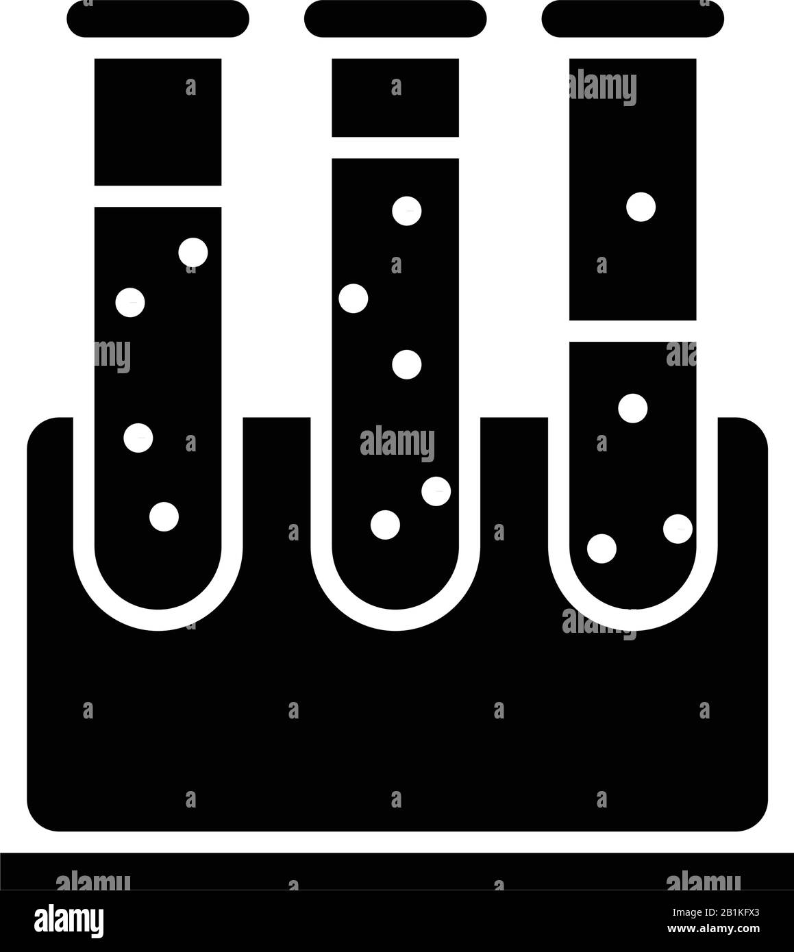 Chemical experiment black icon, concept illustration, vector flat ...