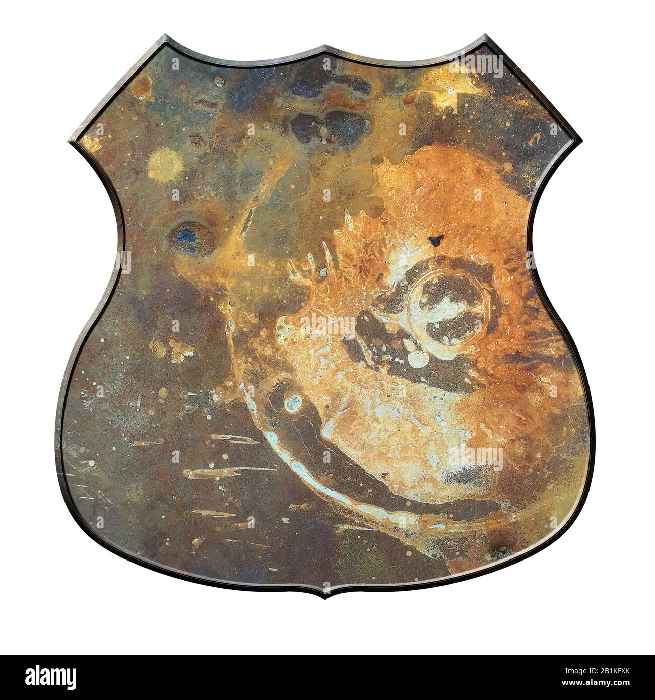 old metal sign board. white background isolated. 3d illustration design ...