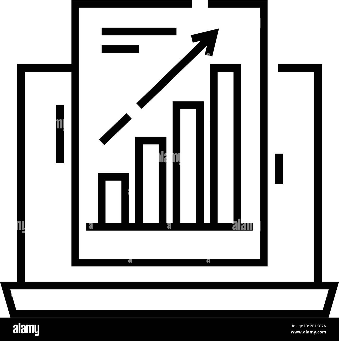 Increasing data line icon, concept sign, outline vector illustration ...
