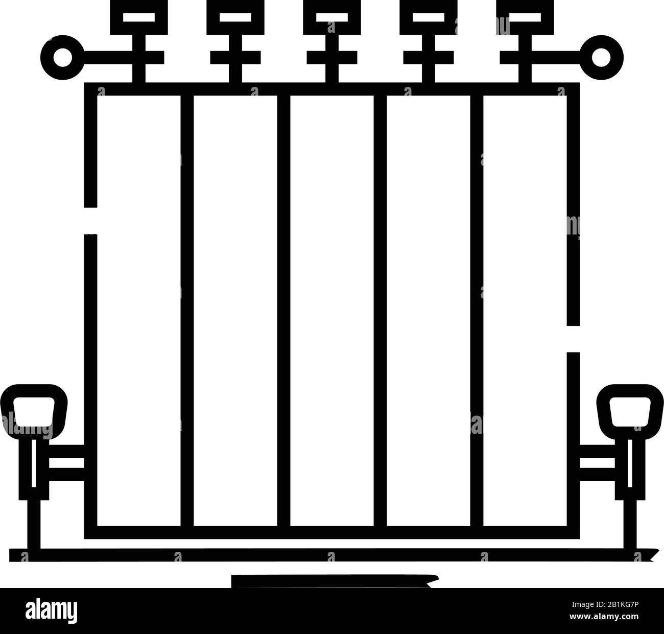 Heating line icon, concept sign, outline vector illustration, linear ...