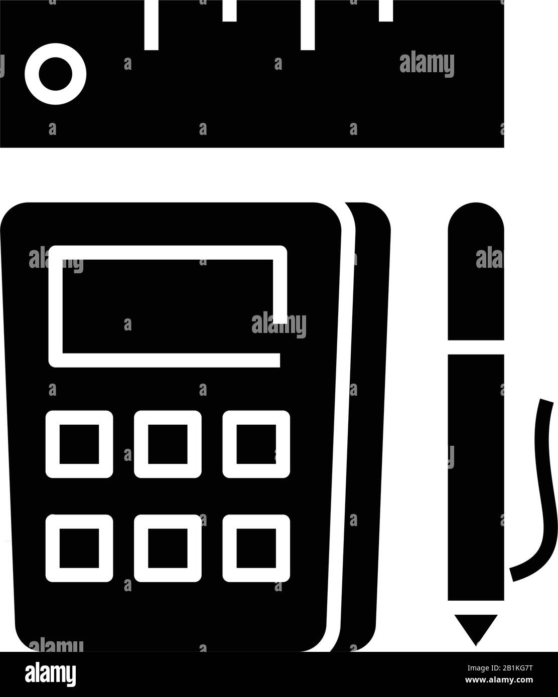 Calculation black icon, concept illustration, vector flat symbol, glyph ...