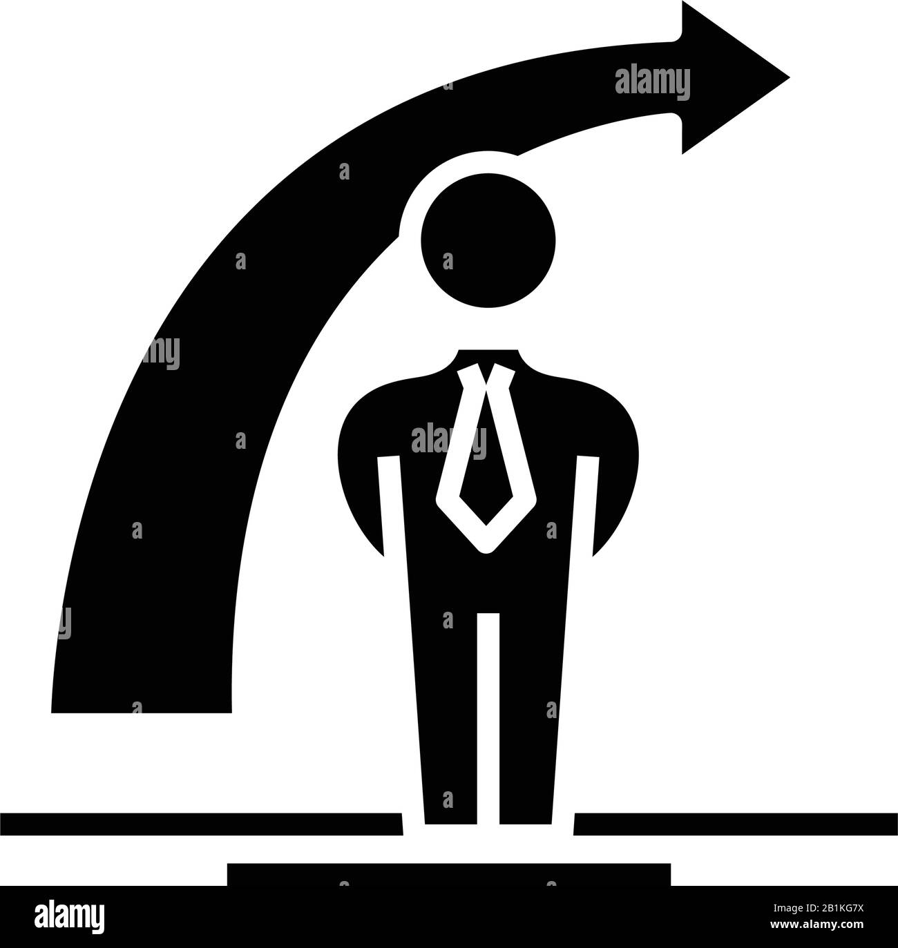 Career direction black icon, concept illustration, vector flat symbol ...