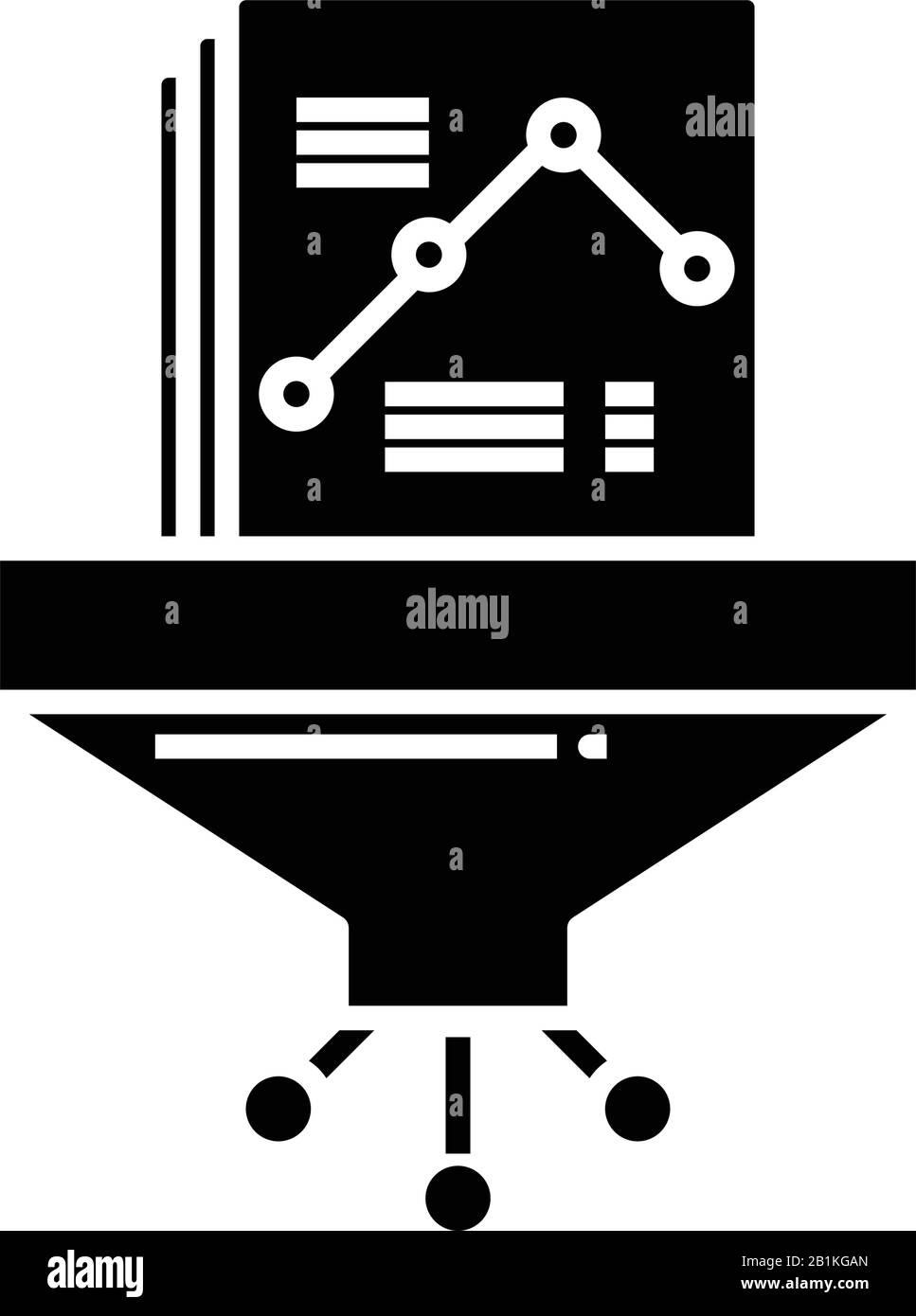 Chart box black icon, concept illustration, vector flat symbol, glyph ...