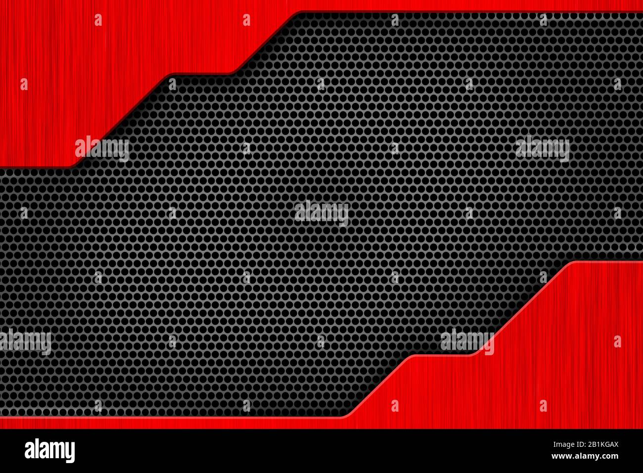 red metal plate and black mesh. metal background and texture ...