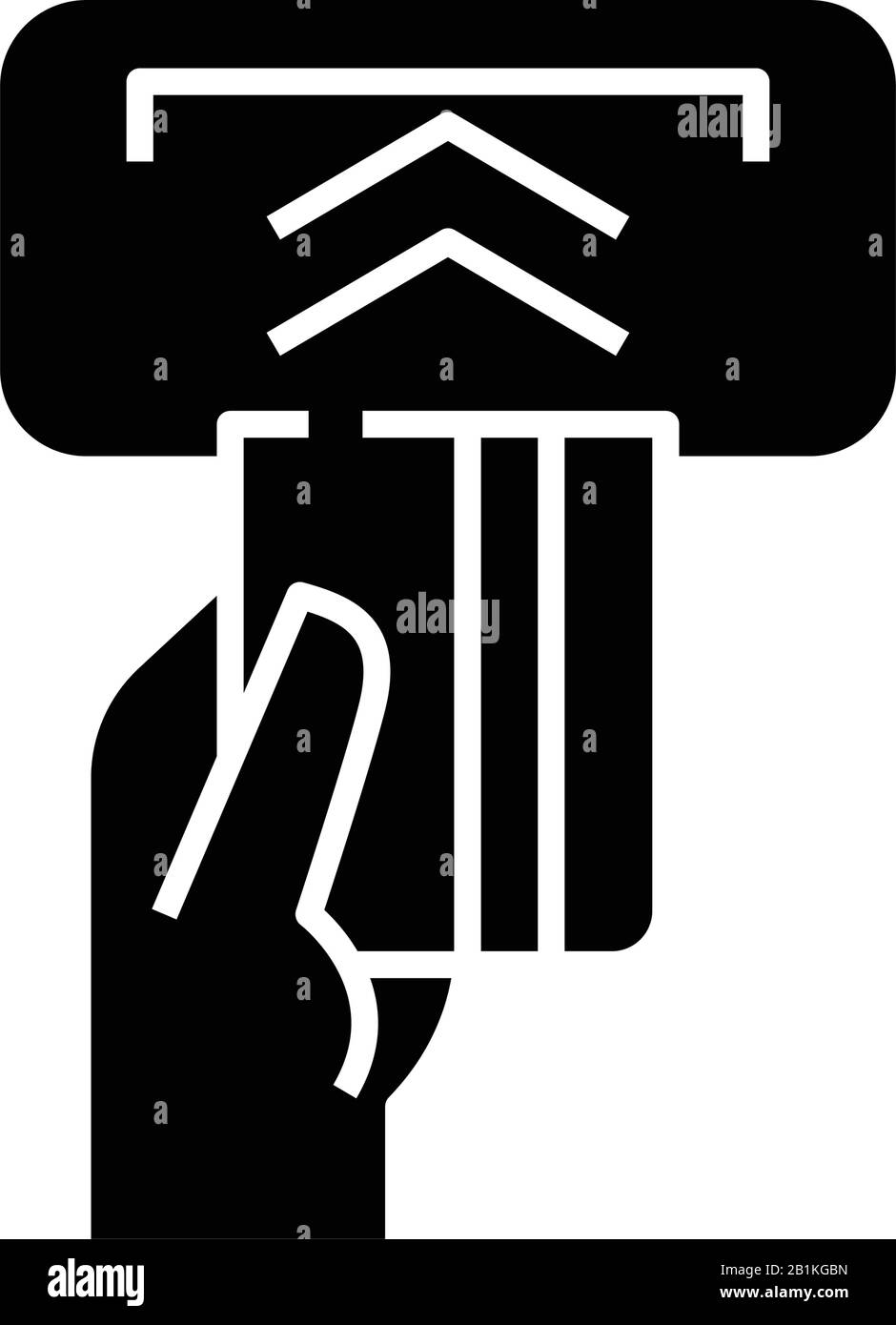 Cash machine black icon, concept illustration, vector flat symbol ...