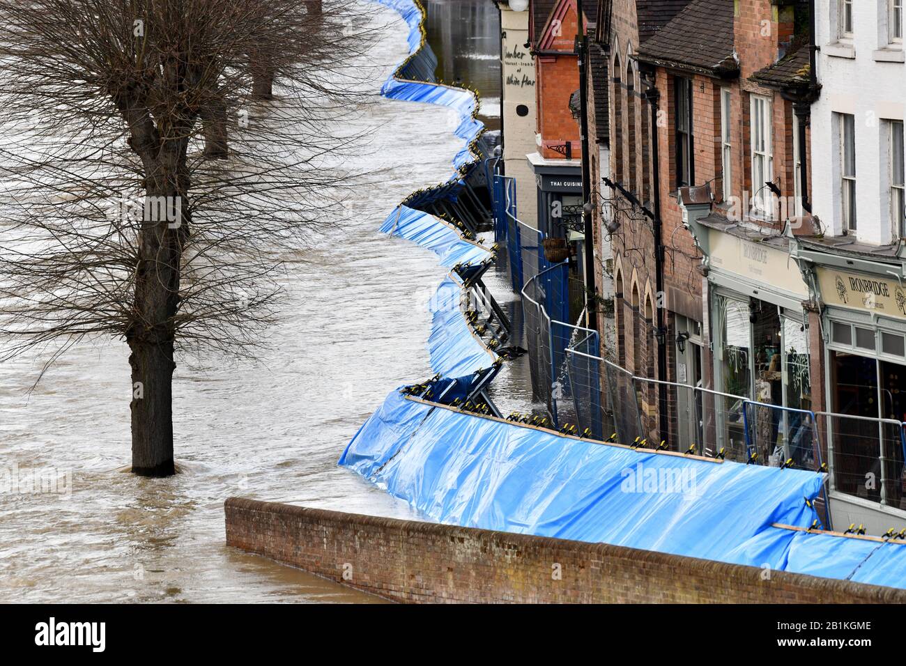 Ironbridge 26th February 2020 River Severn floodwaters compromise the ...