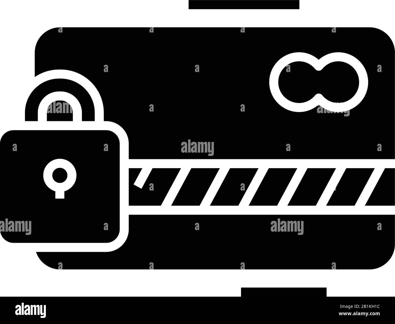 Card password black icon, concept illustration, vector flat symbol ...