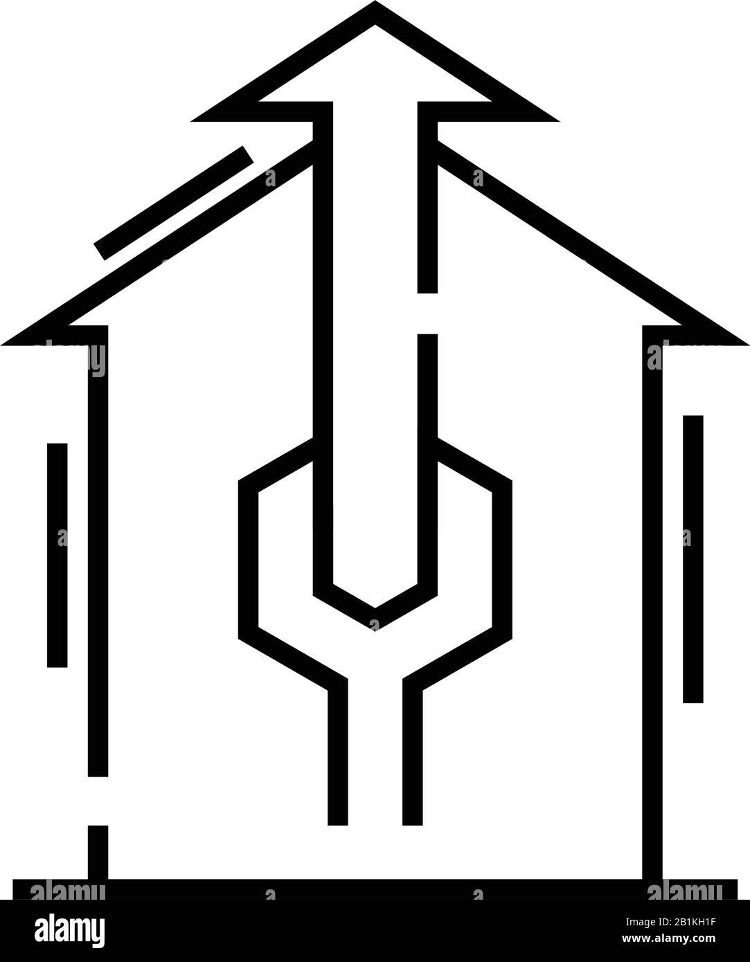 Home master line icon, concept sign, outline vector illustration ...