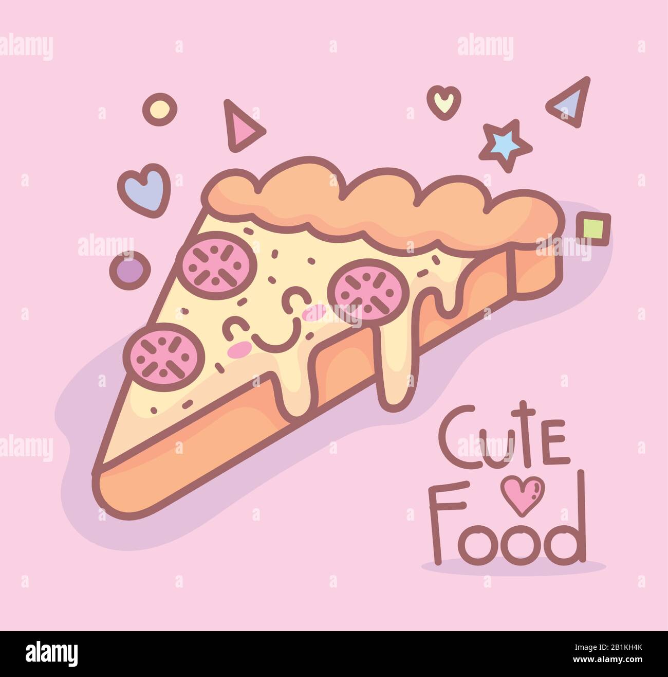tasty pizza character menu restaurant cartoon food cute vector ...