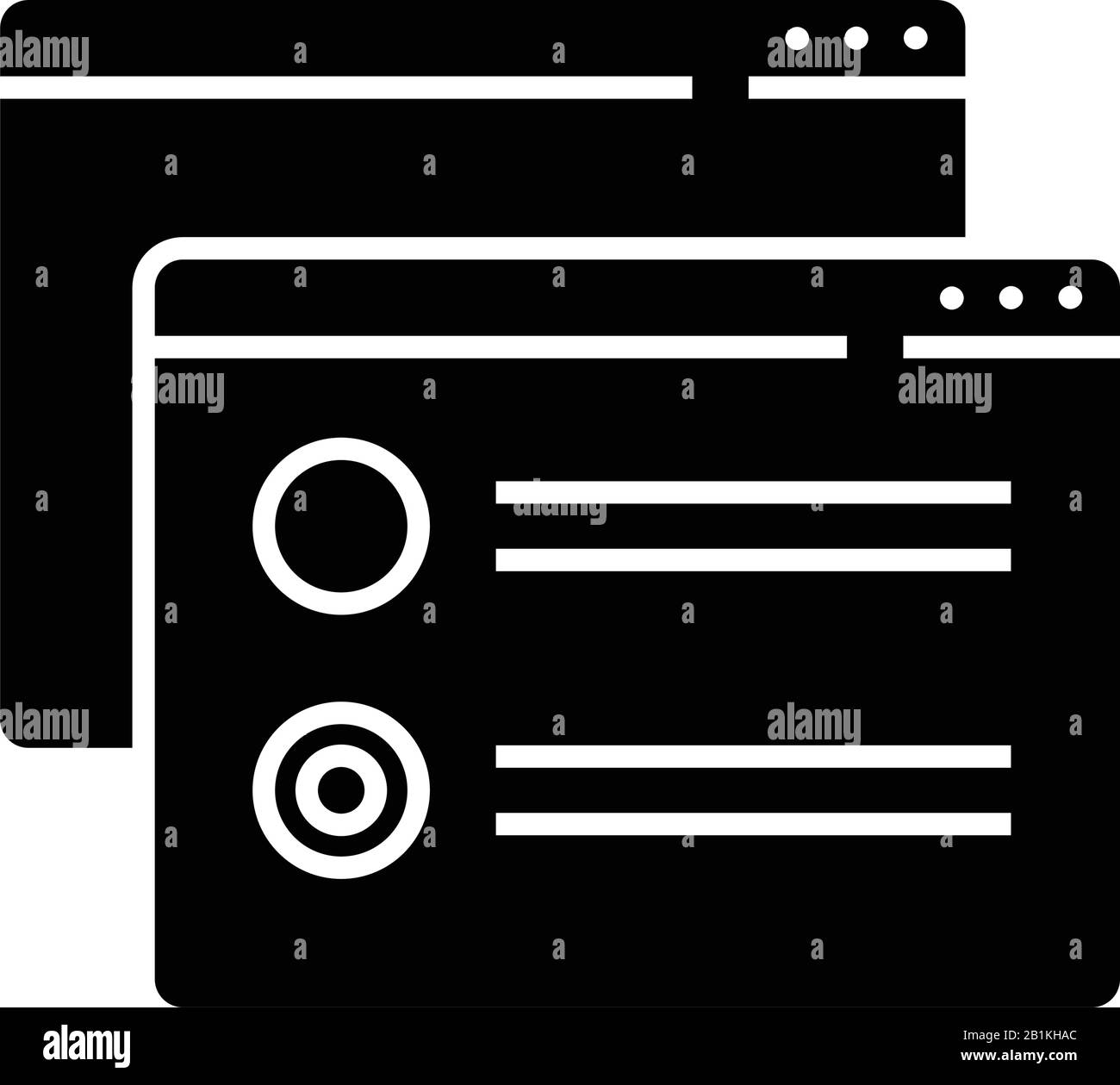 Browser window black icon, concept illustration, vector flat symbol ...