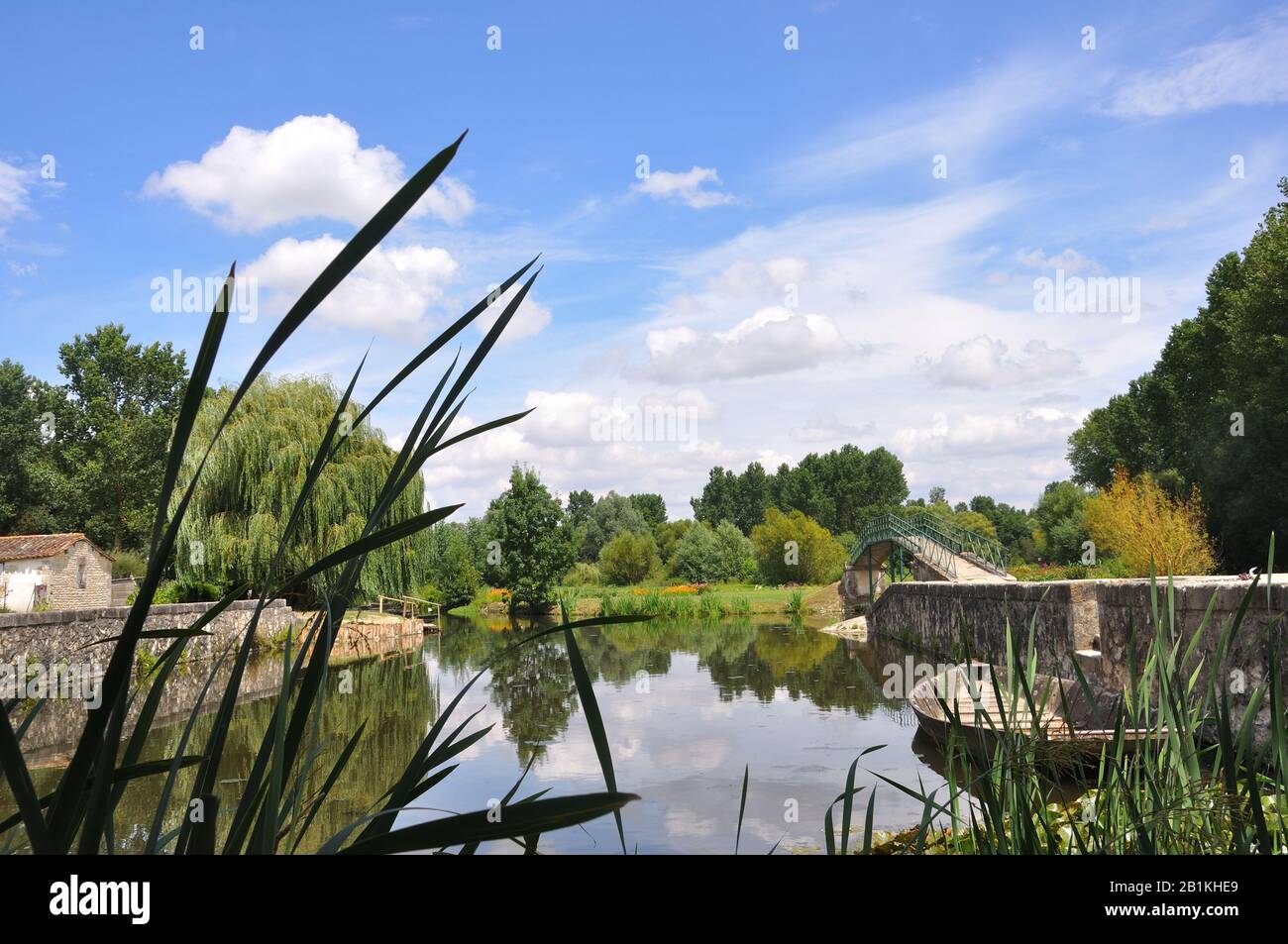walk in the Poitevin marsh in Vendée, France. places of calm and ...