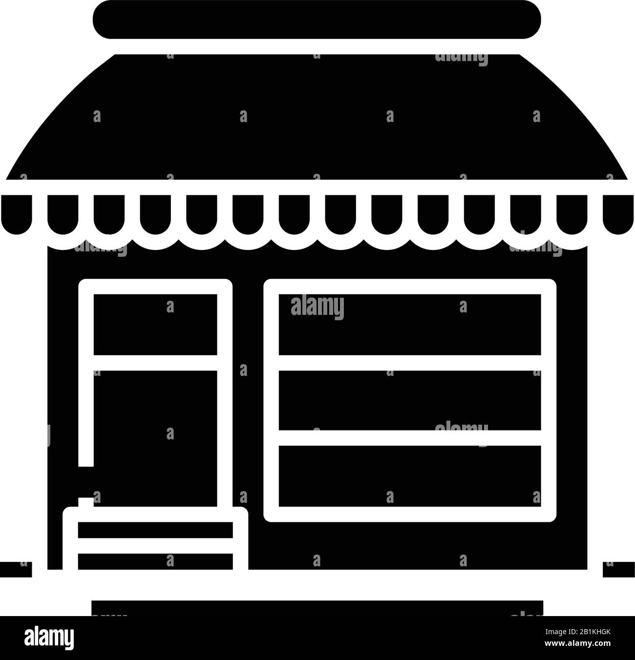 Builder shop black icon, concept illustration, vector flat symbol ...