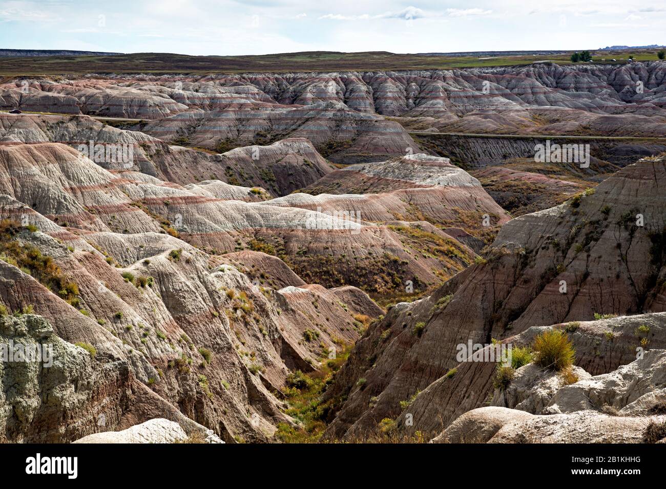 SD00193-00...SOUTH DAKOTA - Colorfully layered buttes near Panorama ...