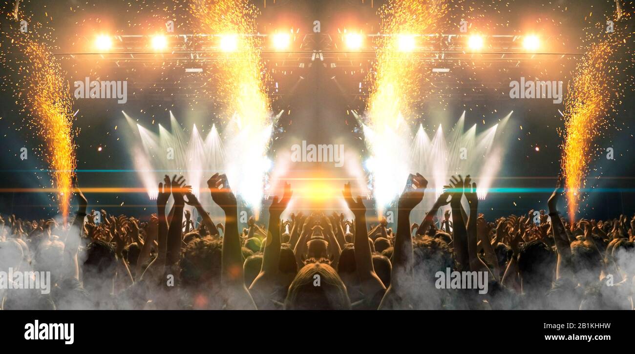 Concert hall with people clapping Stock Photo - Alamy