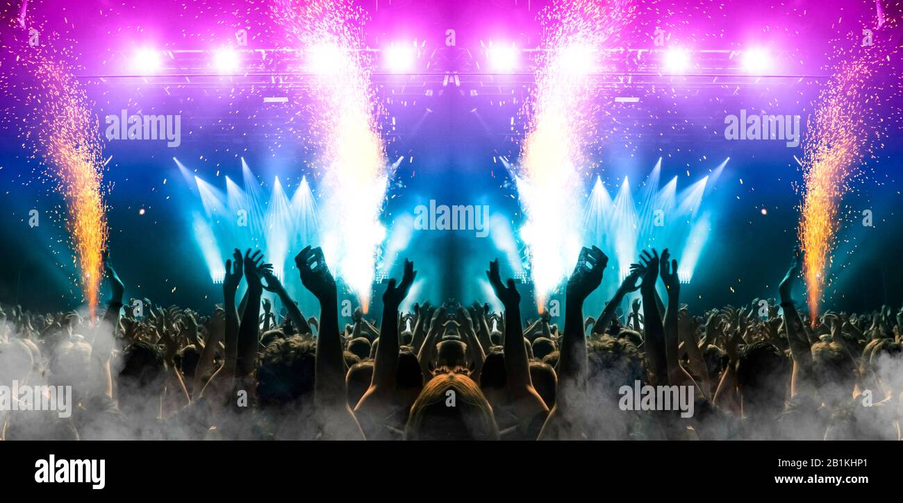 Concert hall with people clapping Stock Photo - Alamy