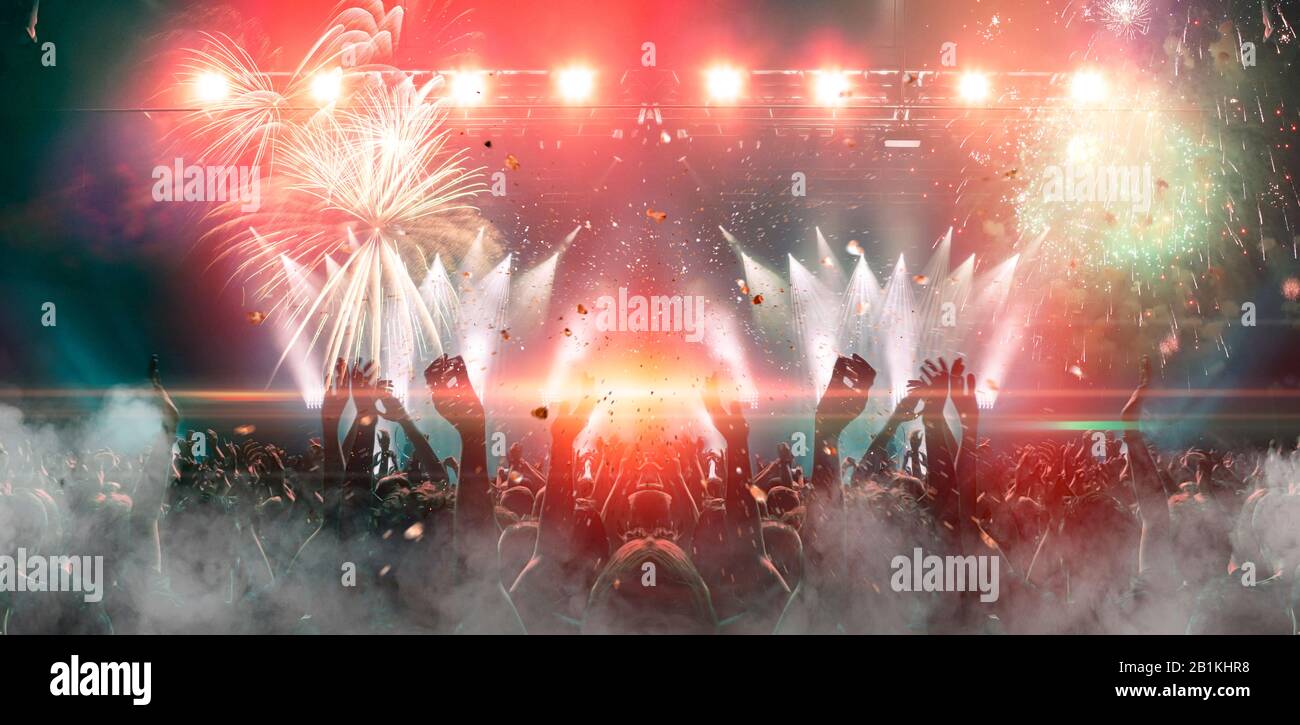 Concert hall with people clapping Stock Photo - Alamy