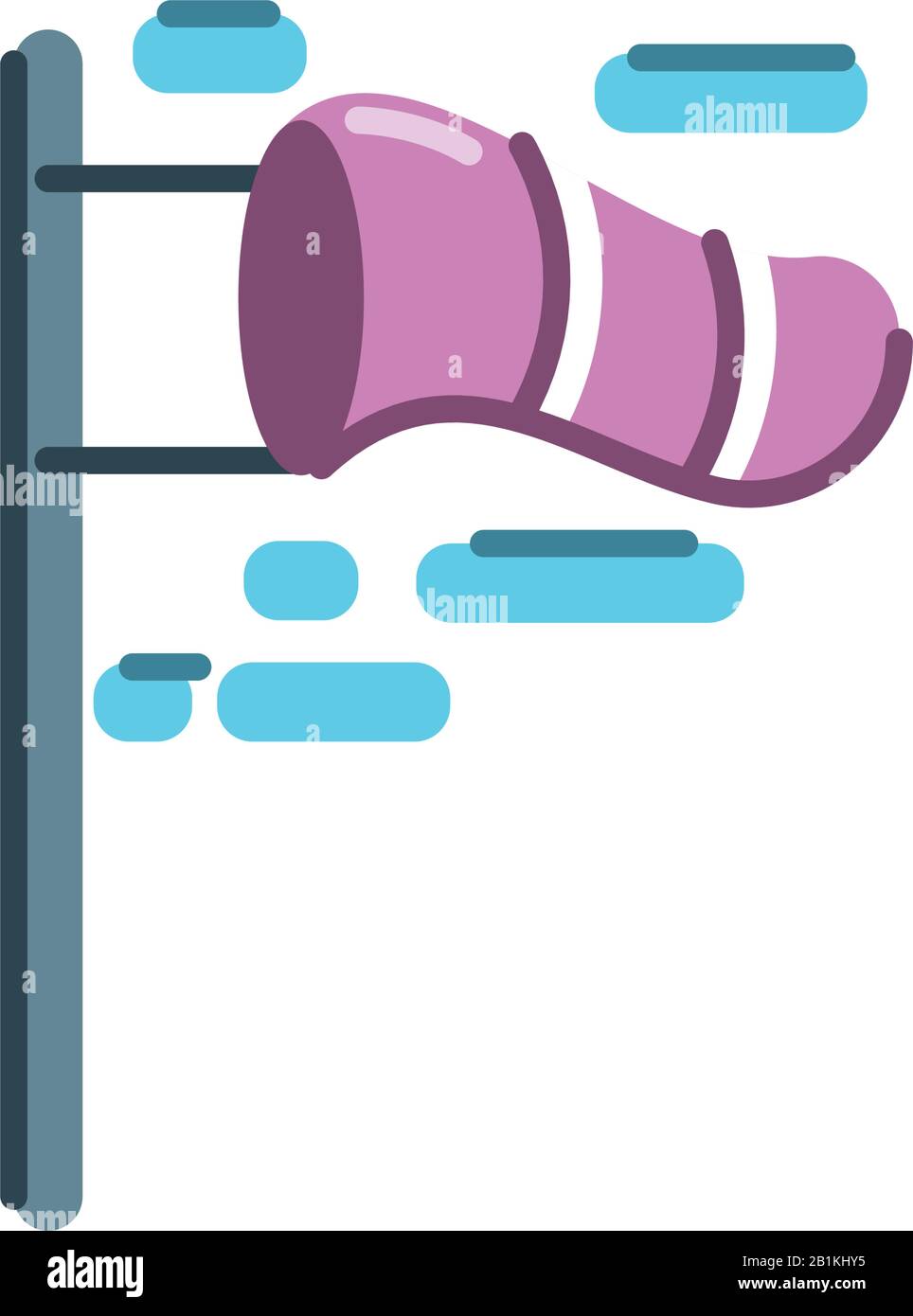 windsock pole icon over white background, flat style, vector ...