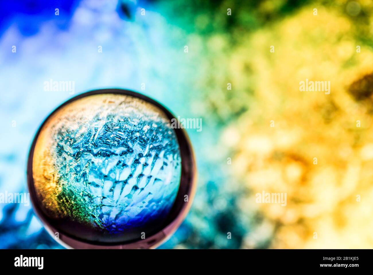 magnifying sphere on geographical map Stock Photo - Alamy