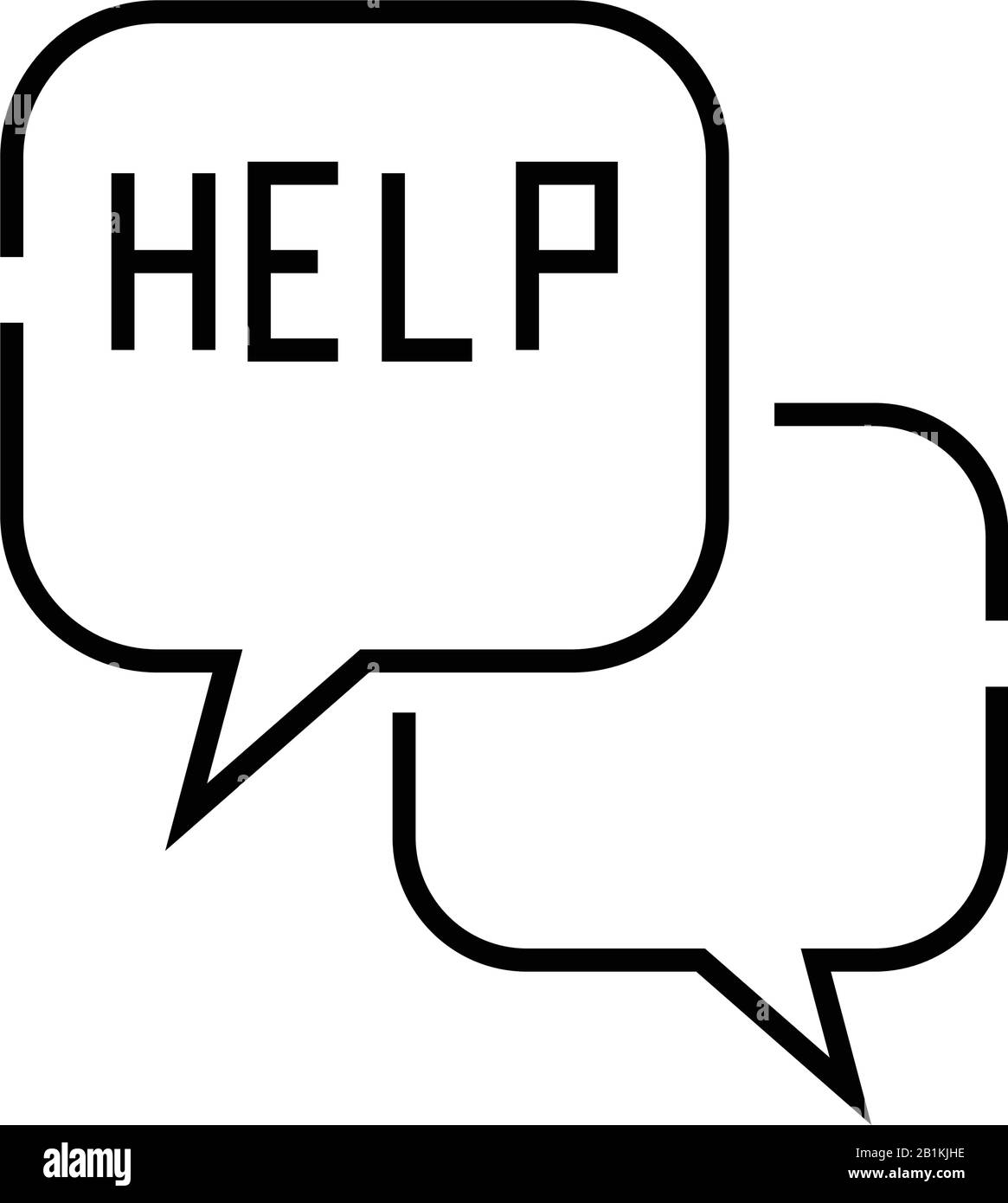 Help message line icon, concept sign, outline vector illustration ...