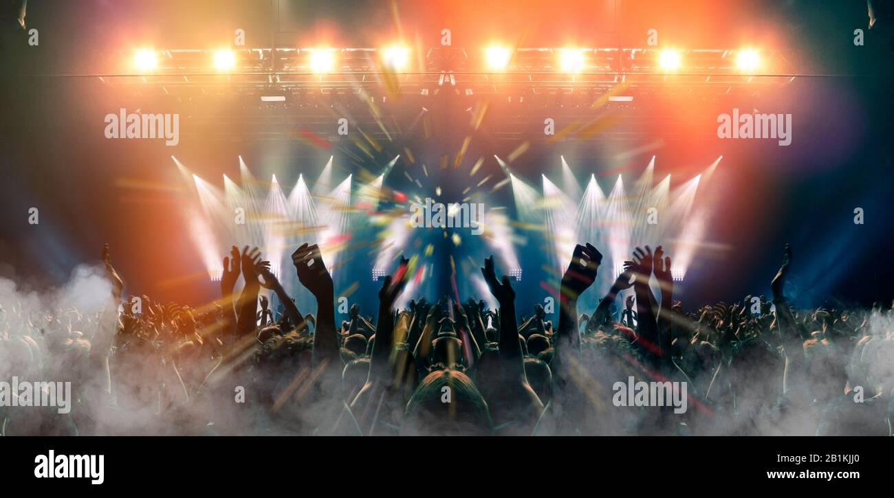 Concert hall with people clapping Stock Photo - Alamy