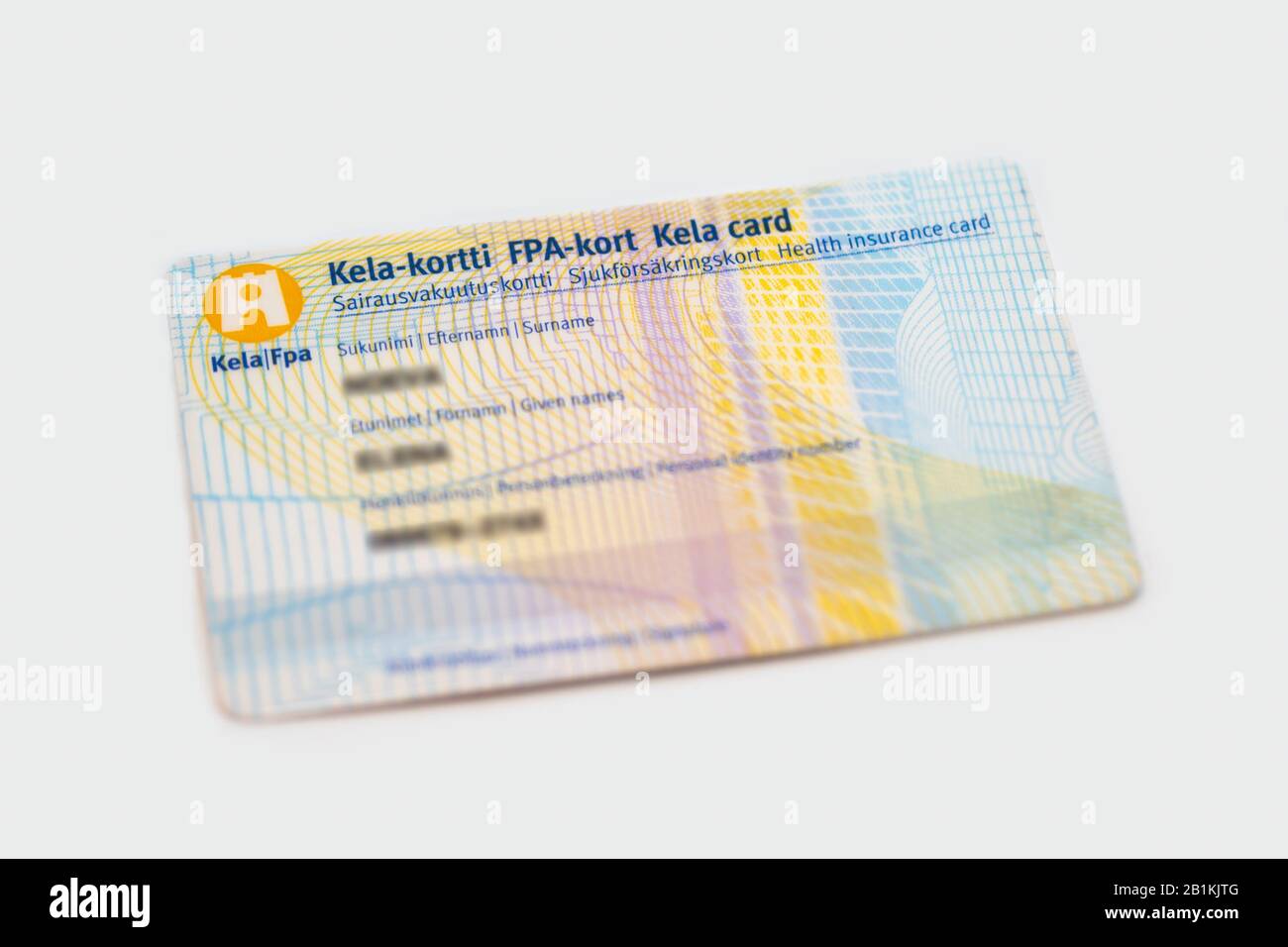 Finnish Health insurance card isolated on white background Stock Photo ...