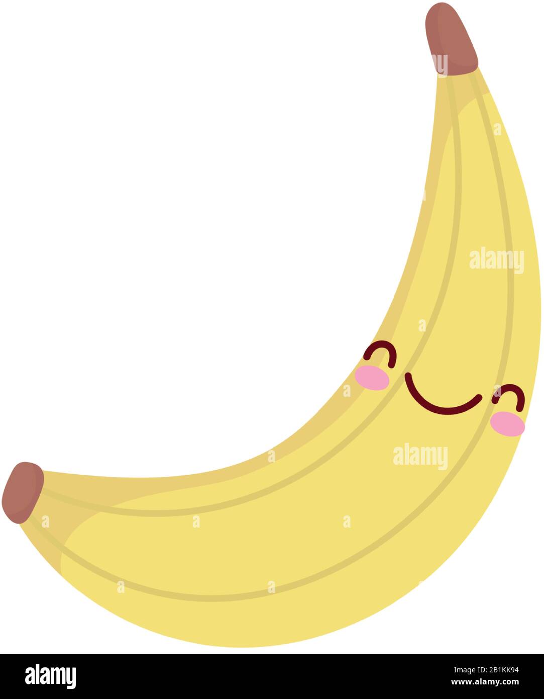 tropical banana fruit cartoon food cute vector illustration line and fill style Stock Vector ...