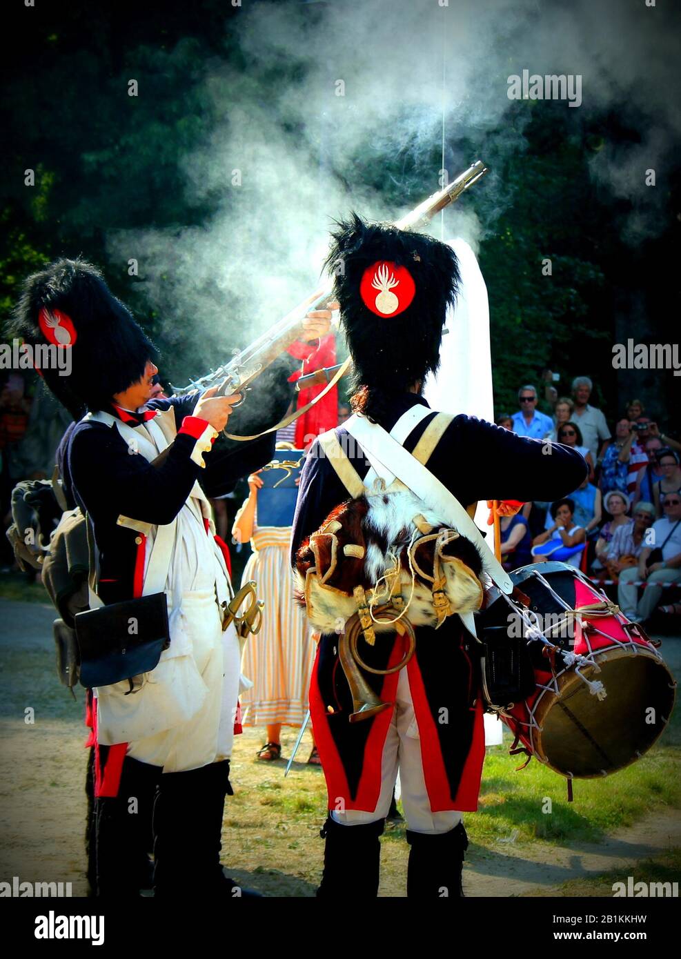 police gendarmes parade with rifle and drums Stock Photo - Alamy