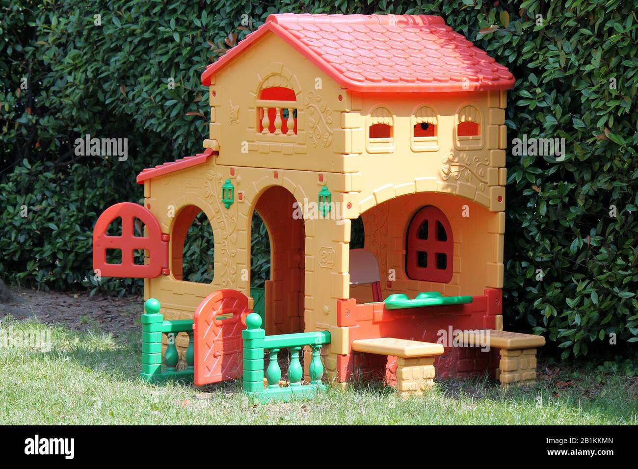 plastic house in the garden Stock Photo - Alamy