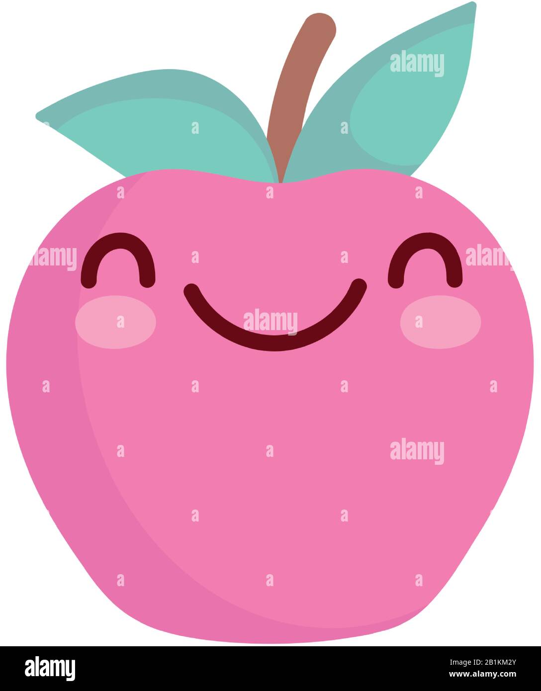 smiling apple character cartoon food cute vector illustration line and ...