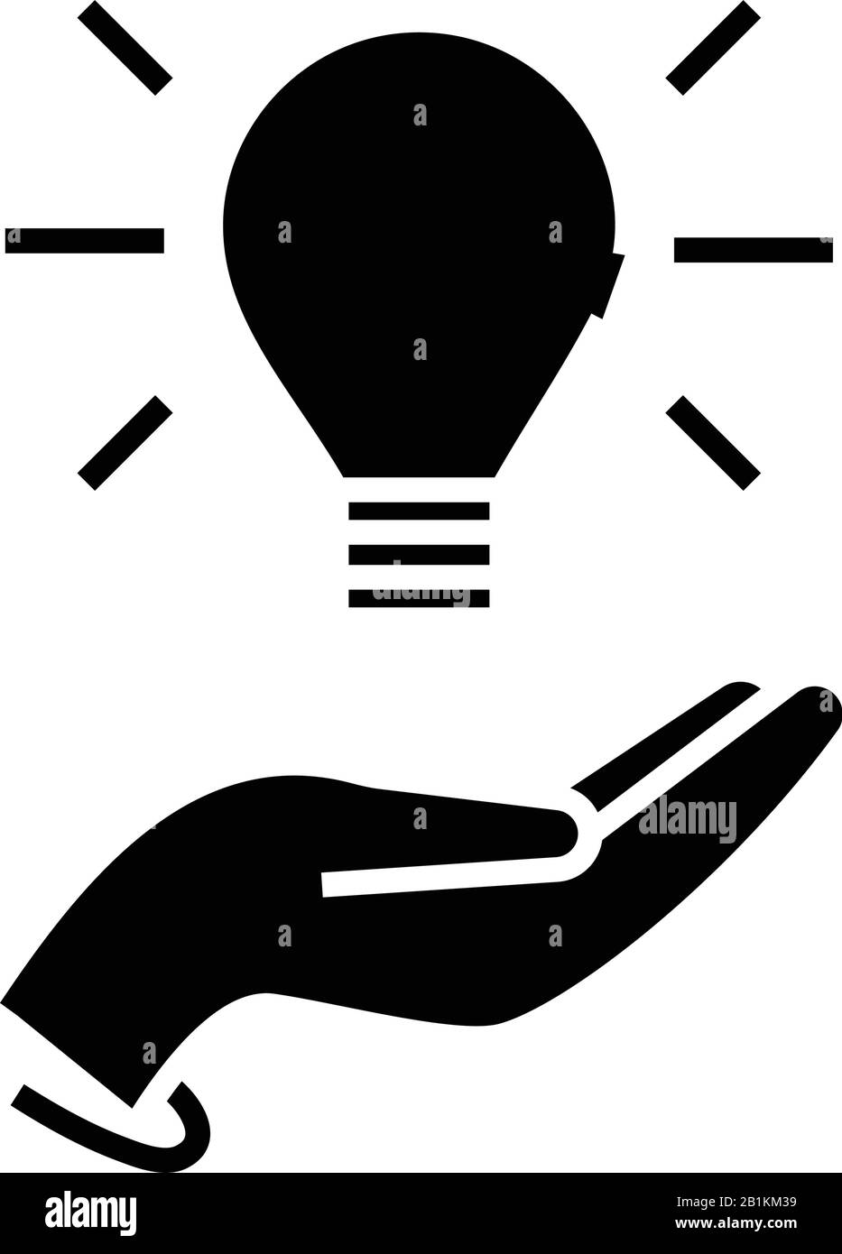Bringing light black icon, concept illustration, vector flat symbol ...