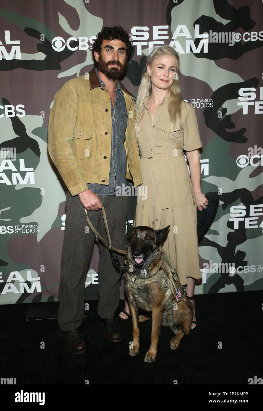 25 February 2020 - Hollywood, California - Justin Melnick and Dita. SEAL Team' TV show premiere ...